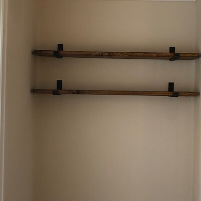 Rustic Shelf With Brackets Handcrafted Wood Shelf Rustic - Etsy