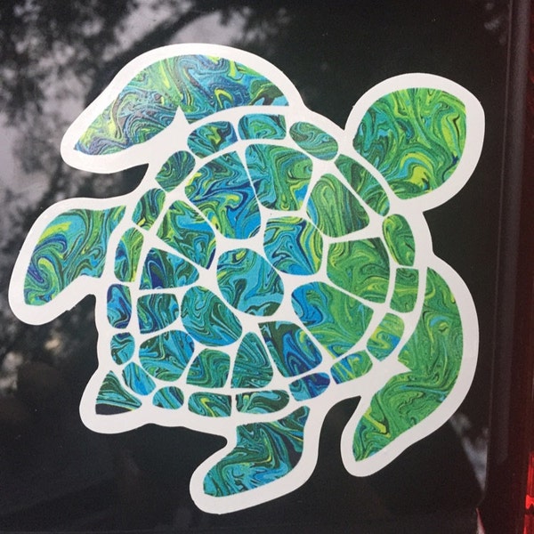 The Sea Turtle Art Sticker - Etsy