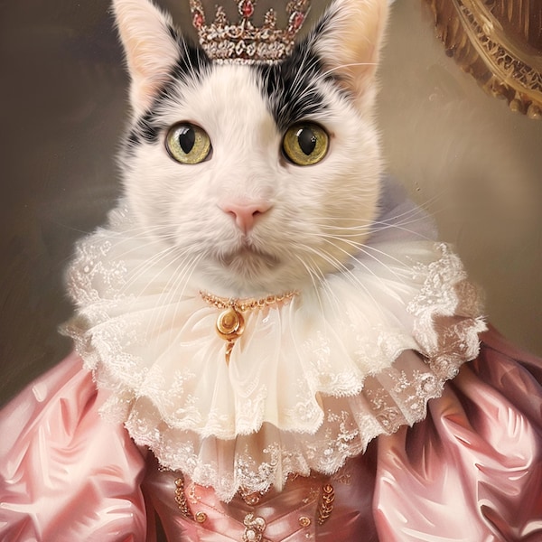 Custom Renaissance Cat Portrait, Royal Pet Painting, Pet Lovers Gift ...
