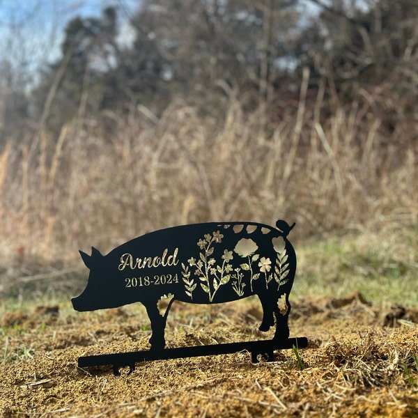 Personalized Pig Memorial Stake,metal Stake,pig Loss,sympathy Sign,pet ...
