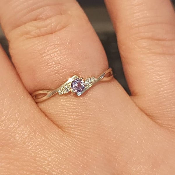 Dainty Minimalist Alexandrite Promise Ring for Her, Celtic Style ...