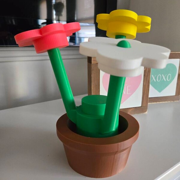 Giant Building Block Flowers, Life-size Brick Blooms With 3 Flowers ...