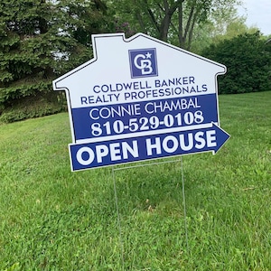 COMPASS Open House Arrow Shaped Yard Signs 18 X 24, 2 Sided Coroplast ...