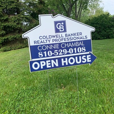 COMPASS Open House Arrow Shaped Yard Signs 18 X 24, 2 Sided Coroplast ...