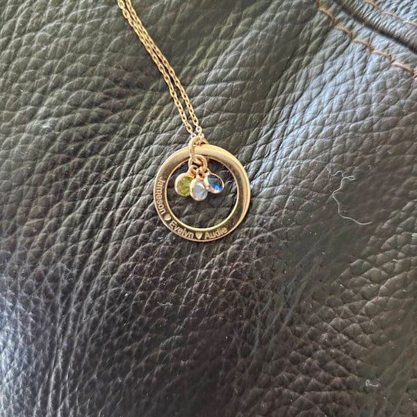 Personalized Gold Birthstone Necklace Women Name Necklace With ...