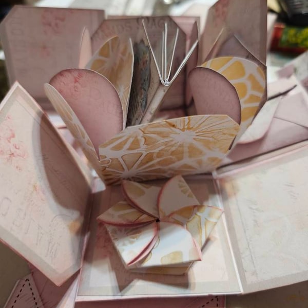 Explosion Box, Gift Idea, Shabby Pink, Exploding, Ephemera, Mother's ...