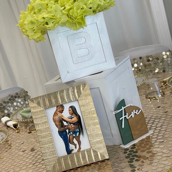 ABC Block Centerpiece With Elephant, Popular Centerpiece, Baby Shower ...