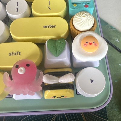 Egg and Fish Bread Keycap Kawaii Mechanical Keyboard Egg Fish Bread ...