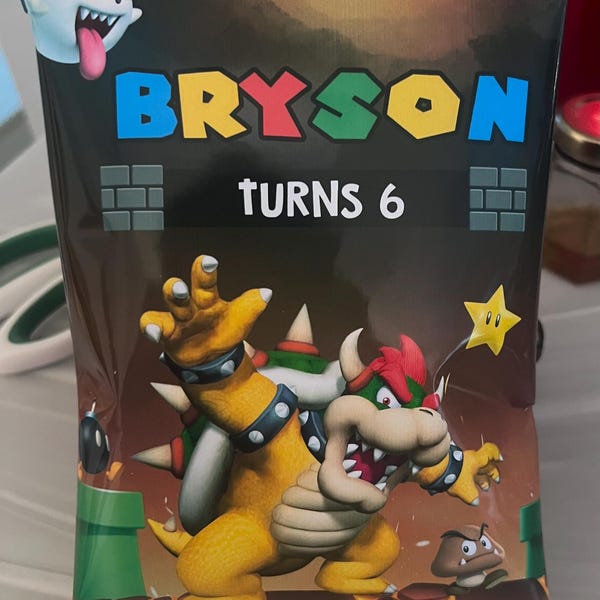 Mario Chip Bag / Mario & Luigi Party Bag / Super Mario Favor Bag ...