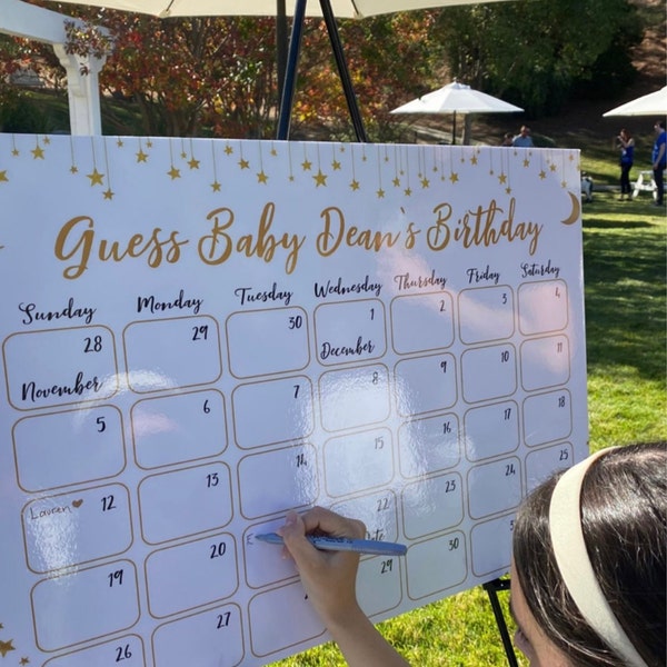 Guess the Baby Birthday Game, Printable Baby Shower Game, Baby Birth ...