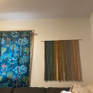 Blue Yarn Wall Hanging Ombre Wall Art Boho Above Bed Decor - Etsy