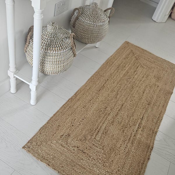 Jute Rug Scallop, Natural Jute Scalloped Rug, Jute Rug Rectangular ...