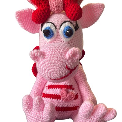 Dragon Crochet Pattern, Valentine Dragon, Pink Dragon english PDF File ...