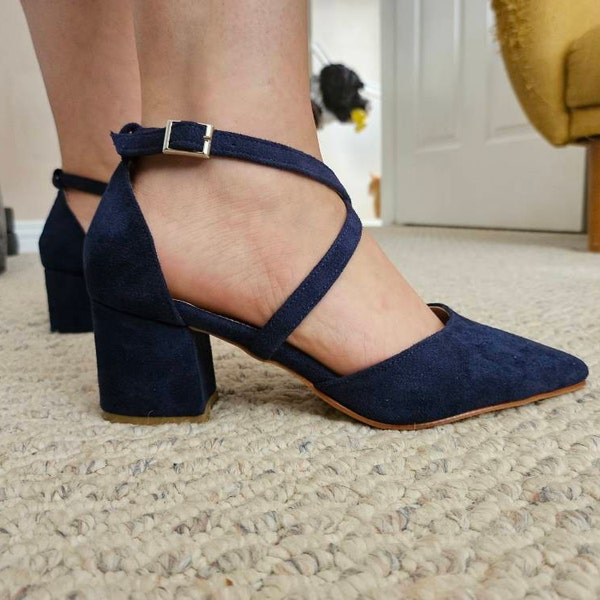 Navy Blue Block Heels, Navy Blue, Navy Blue Heel, Navy Blue Wedding ...