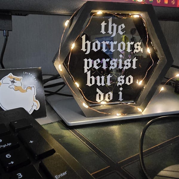 The Horrors Persist but so Do I Gothic Wall Decor Floral Wall Art ...