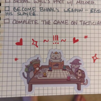 Cats Playing Rpg Sticker Rpg Sticker Tabletop Gaming Sticker RPG ...