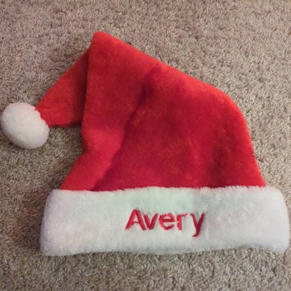 Plush Velvet Personalized Santa Hat, Custom Santa Hats, Hats for ...