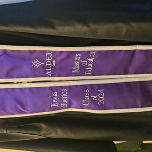 A Custom Satin Graduation Sash & Stoles Graduation Gifts Satin Grad ...