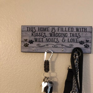 Personalized Key Ring Holder, Quote Key Holder, Wagging Tails Wet Noses ...