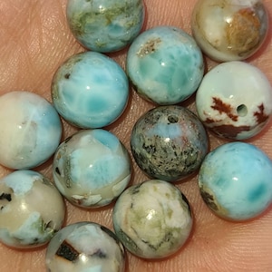 Natural Larimar Round Beads 6mm 8mm 10mm 12mm Real Genuine Blue Larimar ...