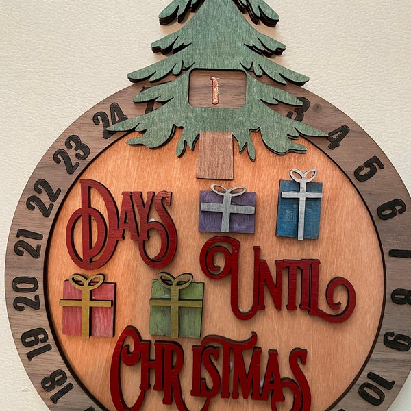 Christmas Tree Presents Countdown Laser Cut File, Christmas Tree ...