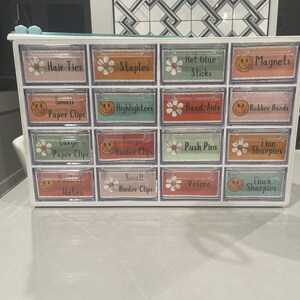 Retro Rainbow 10-drawer Cart Labels editable - Etsy