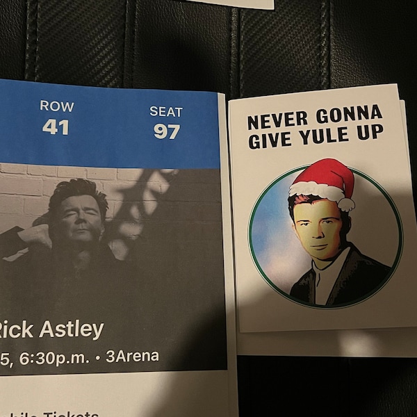 Funny Rick Astley Christmas Card, 80's Christmas Card, Rickroll, Funny ...