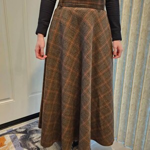 Wool Skirt, Long Wool Plaid Skirt, Tartan Wool Maxi Skirt, Vintage ...