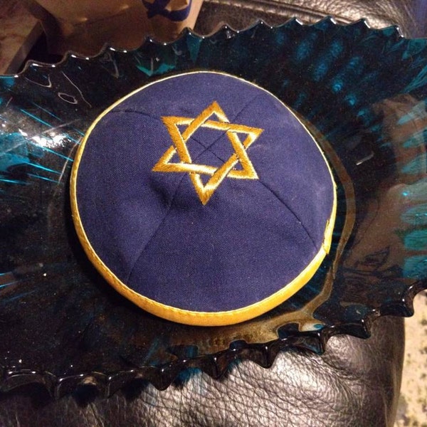 Authentic Israeli Design Star of David Embroidered Special Kippah ...