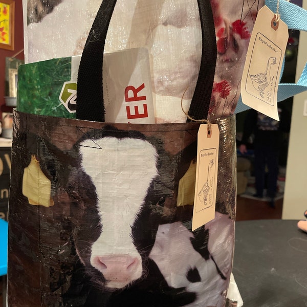 Up Cycled Chicken Feed Bag / Reusable Bag / Recycled Grain Bag ...