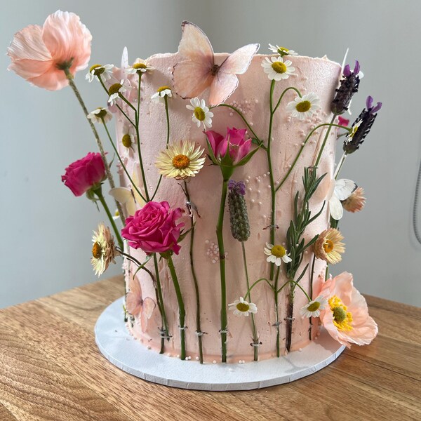 Pack of 32, 3-5cm Pre-cut Edible Wafer Paper Butterfly - Pastel Rainbow ...