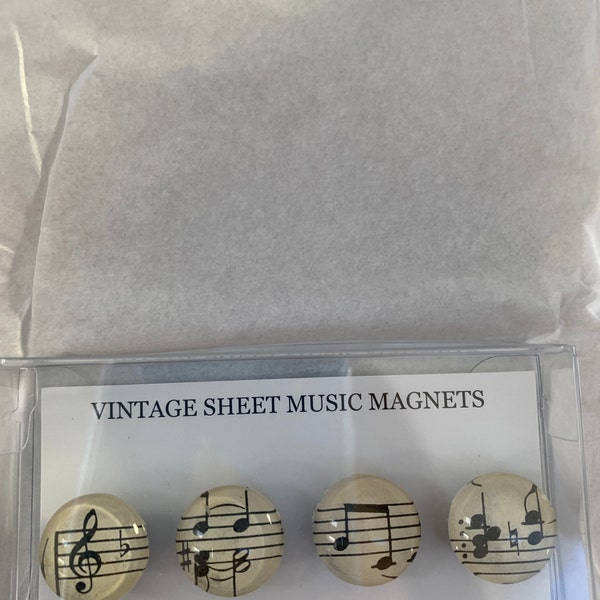 BEST SELLER Vintage Sheet Music Magnets, Push Pins. Fridge Magnet Set ...