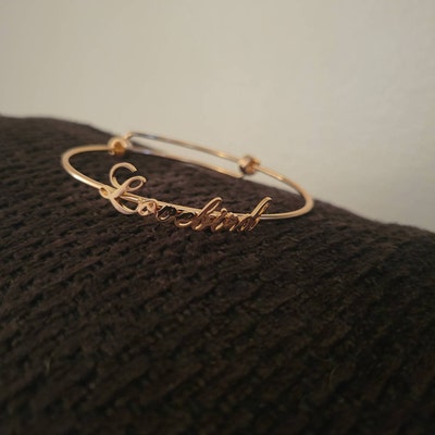 Custom Name Bangle Bracelet, Gift for Women Men Kids,nameplate Bangle ...