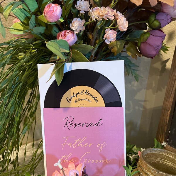 Record Table Numbers, Music Theme Wedding Table Number Cards, Retro ...