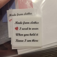 Memory Shirt Quilt Label With Poem Set of 4 Small Label Quilt Shirt ...