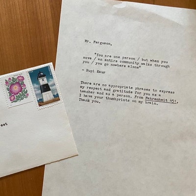 Custom Typewritten Letter, Poem, Message, Etc half-letter Sized, Choose ...
