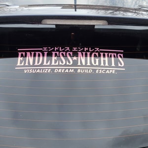 Endless Nights JDM Decal Sticker bumper Sticker, Windshield Sticker ...