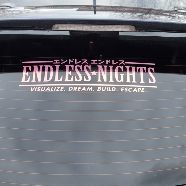 Endless Nights JDM Decal Sticker (bumper Sticker, Windshield Sticker ...