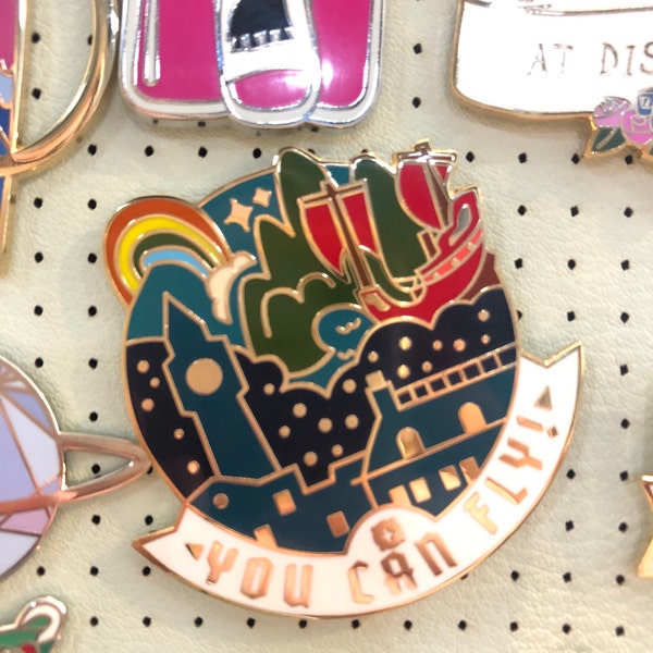 Peter Pan Ride Inspired Enamel Pin Disneyland Disney World Quote Lapel ...