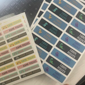 72 Skinny School Supply Labels Dishwasher Safe Waterproof Labels ...