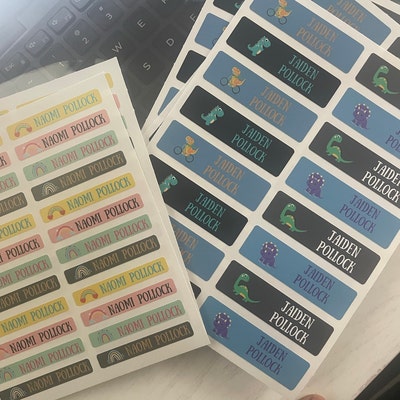 72 Skinny School Supply Labels Dishwasher Safe Waterproof Labels ...