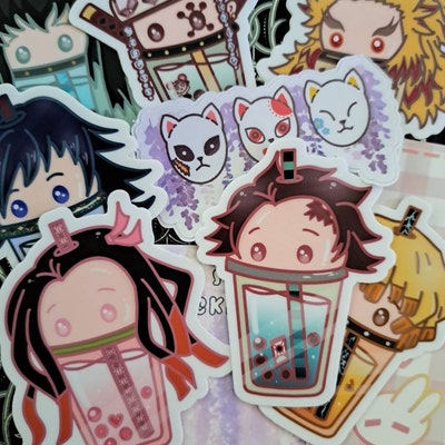 Cute Kaisen Anime Boba Sticker JJK Chibi Set Pack Kawaii Gift for Her ...