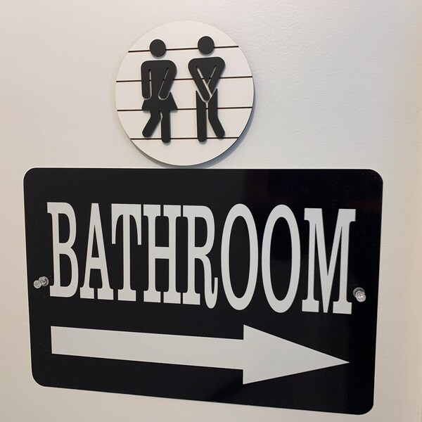 3D Restroom Sign With Pets Restroom Sign for Veterinarian Office Gift ...