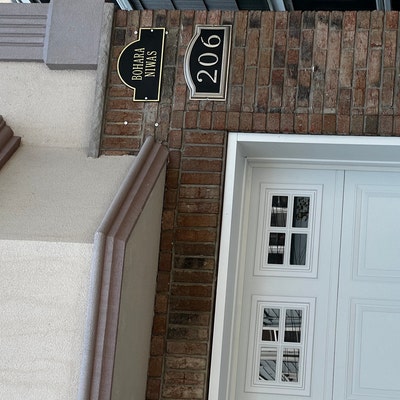 Metal Address Plaque Personalized Cast With Arch Top large - Etsy