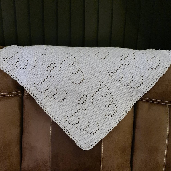 Angel Blanket | Filet Crochet Blanket Pattern | Baby Blanket Crochet ...
