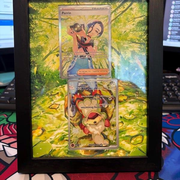 Perrin and Hisuian Growlithe Custom Pokemon Card Frame - Etsy
