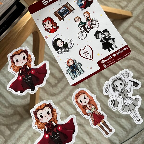 Wandavision Chibi Sticker Wanda Maximoff Scarlet Witch Designed by ...
