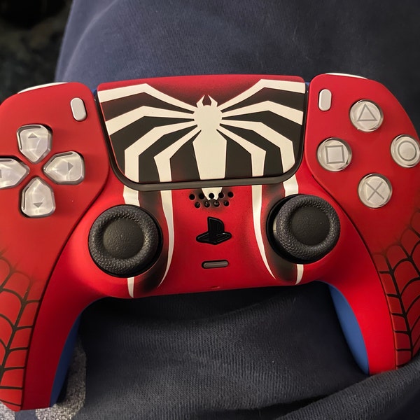 Custom Spiderman Themed Playstation 5 PS5 Dualsense Wireless Controller ...