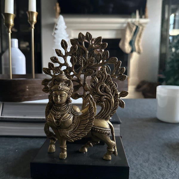 Brass Bull Cart Showpiece, 23CM Vintage Indian Village Bullock Cart ...