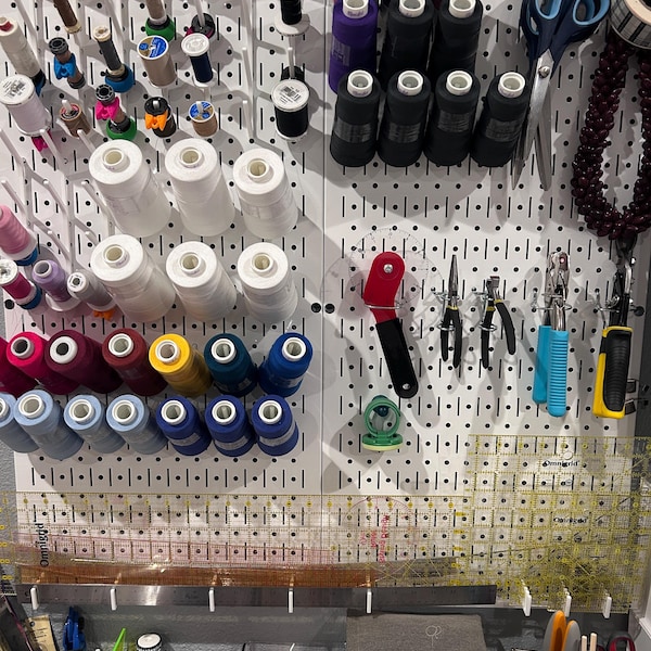 Skadis or Uppspel Pegboard Thread Spool Holder 500m/1000m Sewing ...